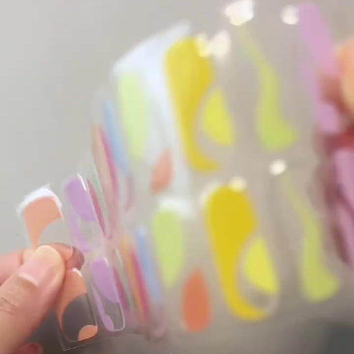 Azure Dreams - Outlined Semi Cured Gel Nail Strips | Outlined